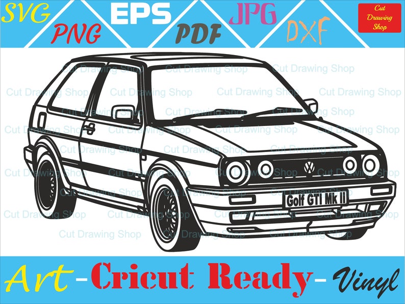 Volkswagen Golf 2 Mk2 Car Vector Svg Cut File Svg Silhouette | Etsy