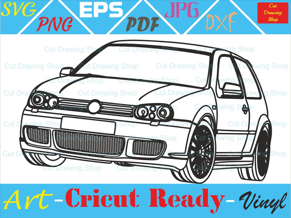 Volkswagen Golf 4 Mk4 Car Vector Svg Cut File Svg Silhouette | Etsy