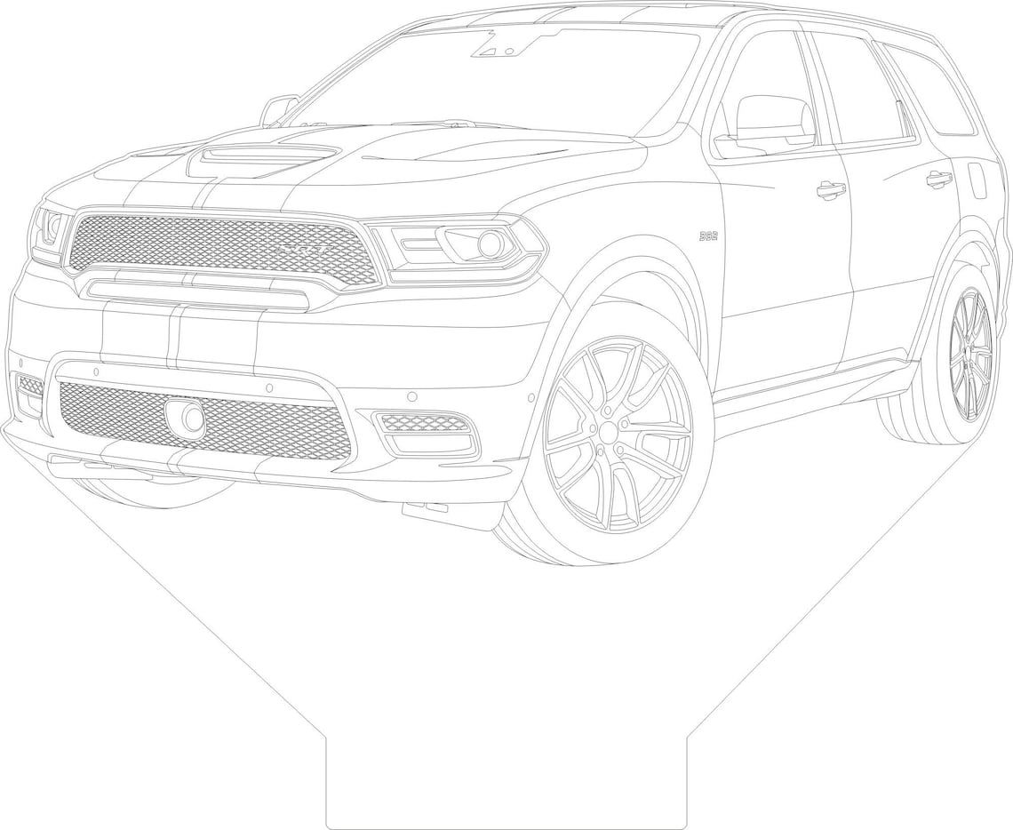3d Led Lamp Drawing Files Suv Dodge Durango Srt 3d Vector | Etsy