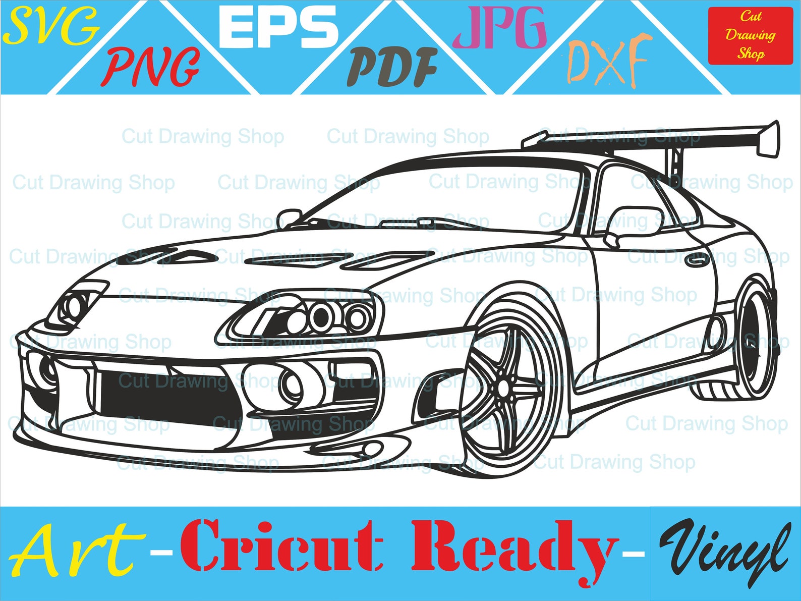 Toyota Supra Car Vector Svg Cut File Svg Silhouette Svg | Etsy Australia