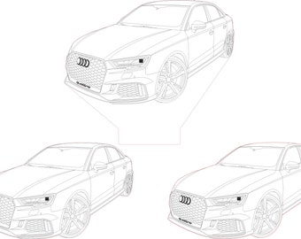 Sedan Car Dxf | Etsy Canada