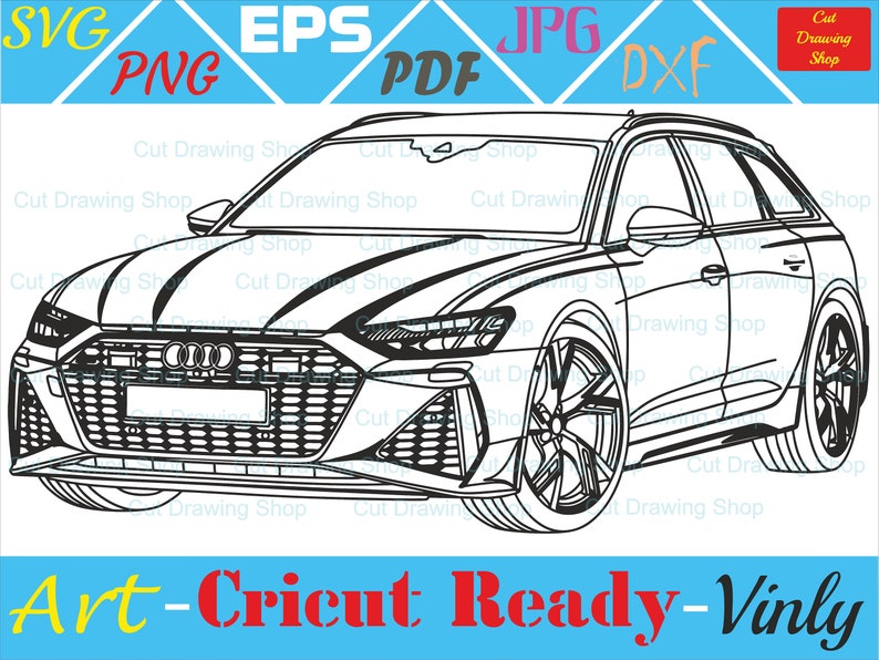 Audi rs6 car vector cut file silhouette vinyl cricut | Etsy