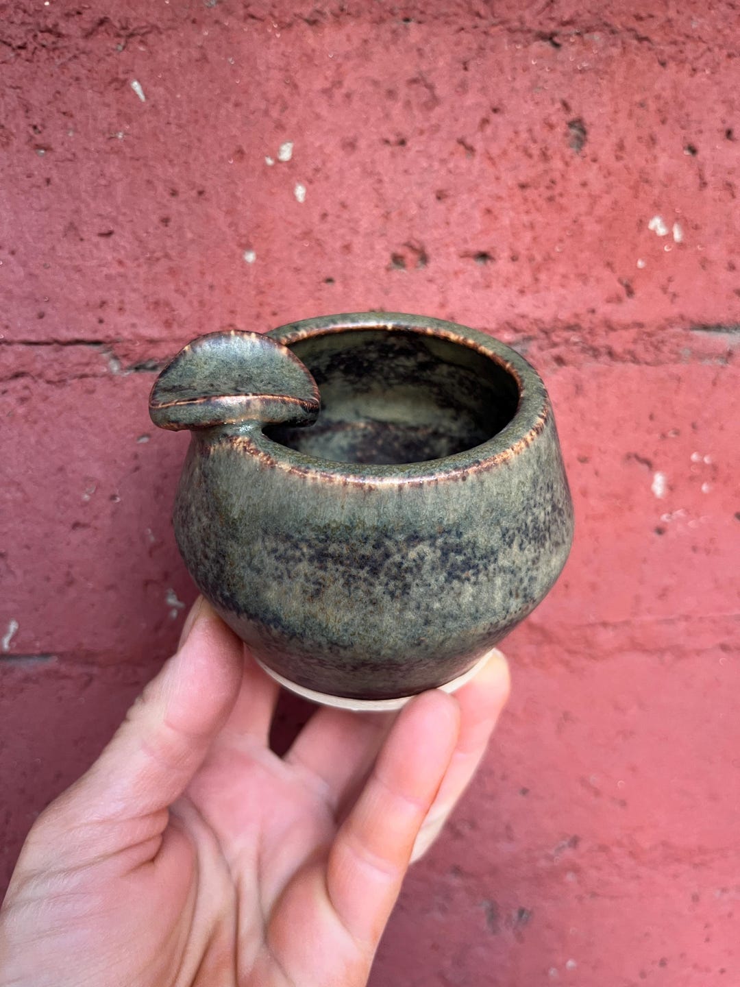 Black and White Ashtray With Joint Rest, Handmade Ceramic Tangerine ...