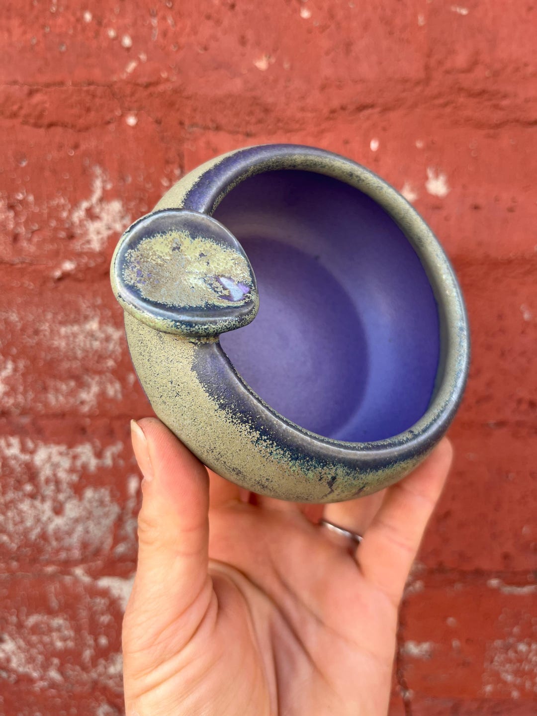 Purple and Green Ashtray With Joint Rest, Handmade Ceramic Ashtray ...