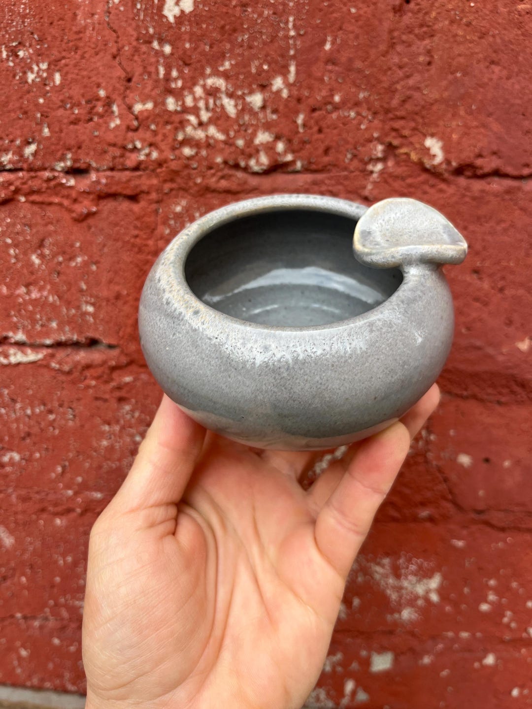 Gray Ashtray With Joint Rest, Grey Handmade Ceramic Ashtray, Stoner ...