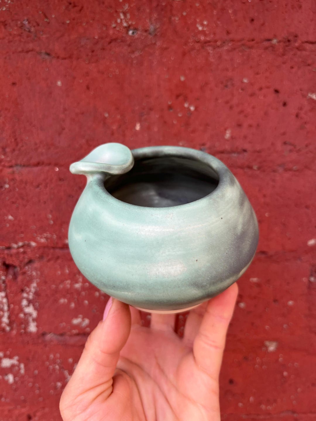 Mottled Green Ashtray With Joint Rest, Handmade Ceramic Green and Black ...