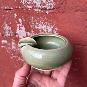 Green Ashtray With Joint Rest, Handmade Ceramic Tangerine Ashtray - Etsy