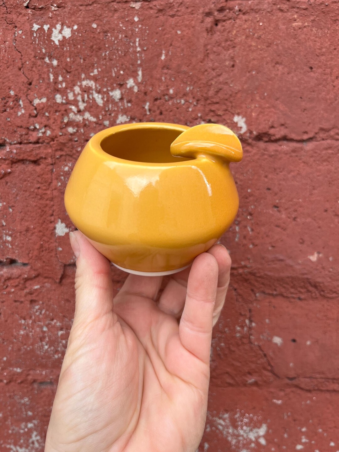 Little Yellow Diamond Ashtray With Joint Rest, Mustard Handmade Ceramic ...
