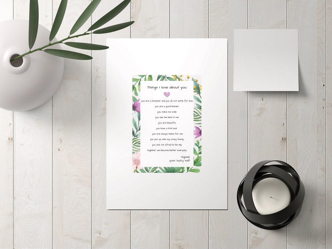 Printable Love Letter DIGITAL DOWNLOAD - Gift for Her/gift for Him - Etsy