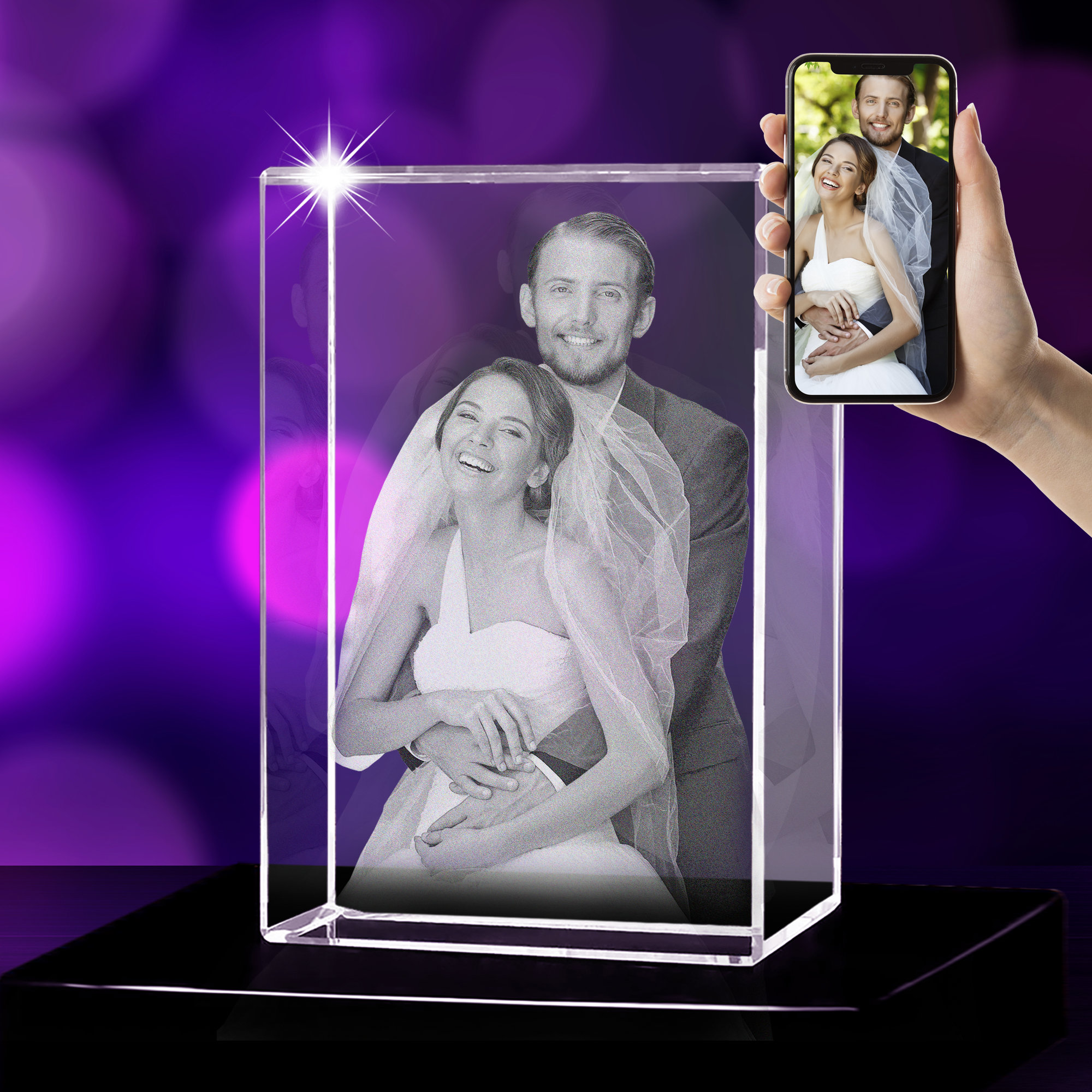 3D Crystal Photo Portrait – Custom Laser Engraved Gift - Etsy