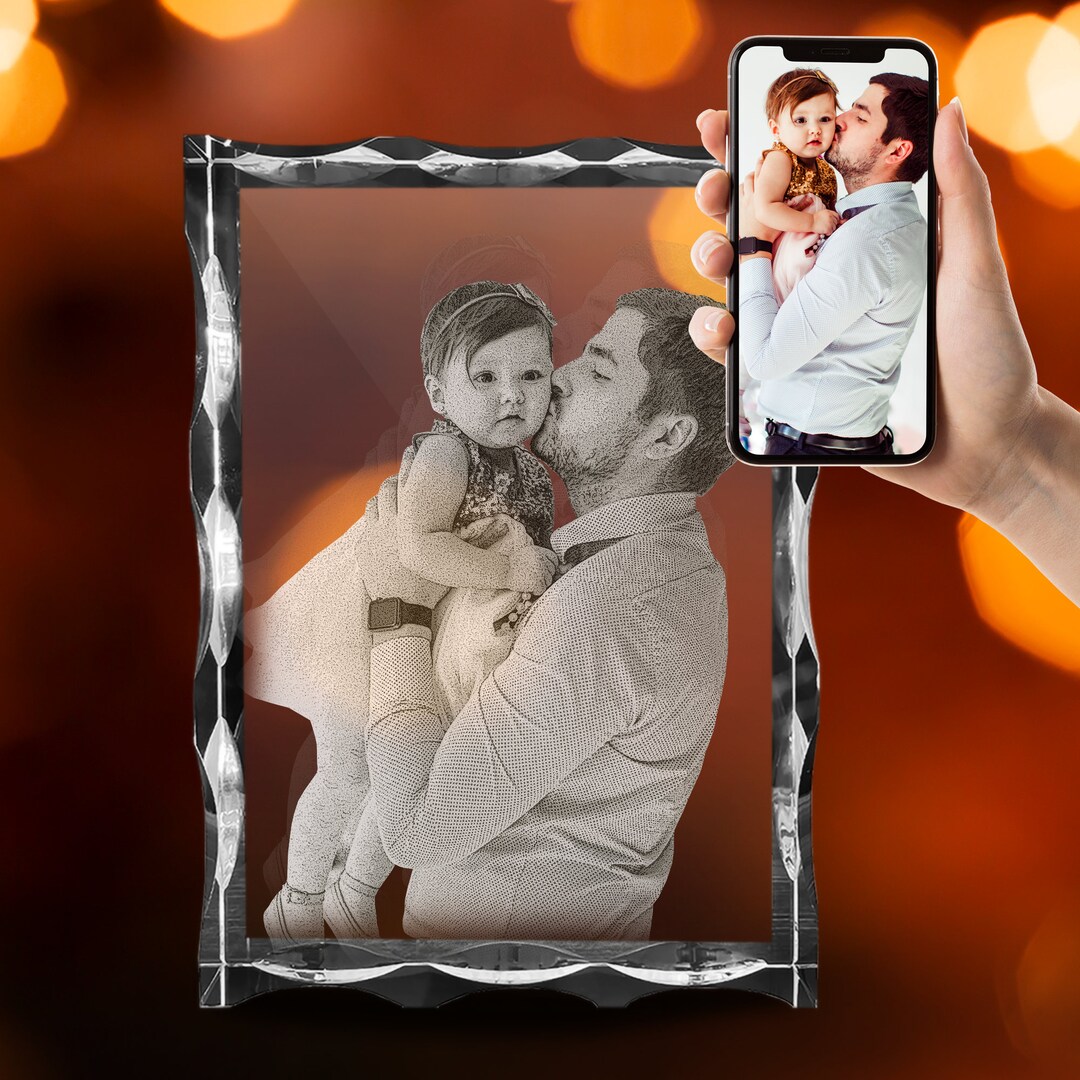 Custom Crystal Photo Frame Personalized Family Portrait Engraving ...