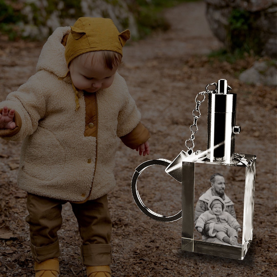 Custom Photo Keychain Rectangle Light Photo Crystal Keychain ...