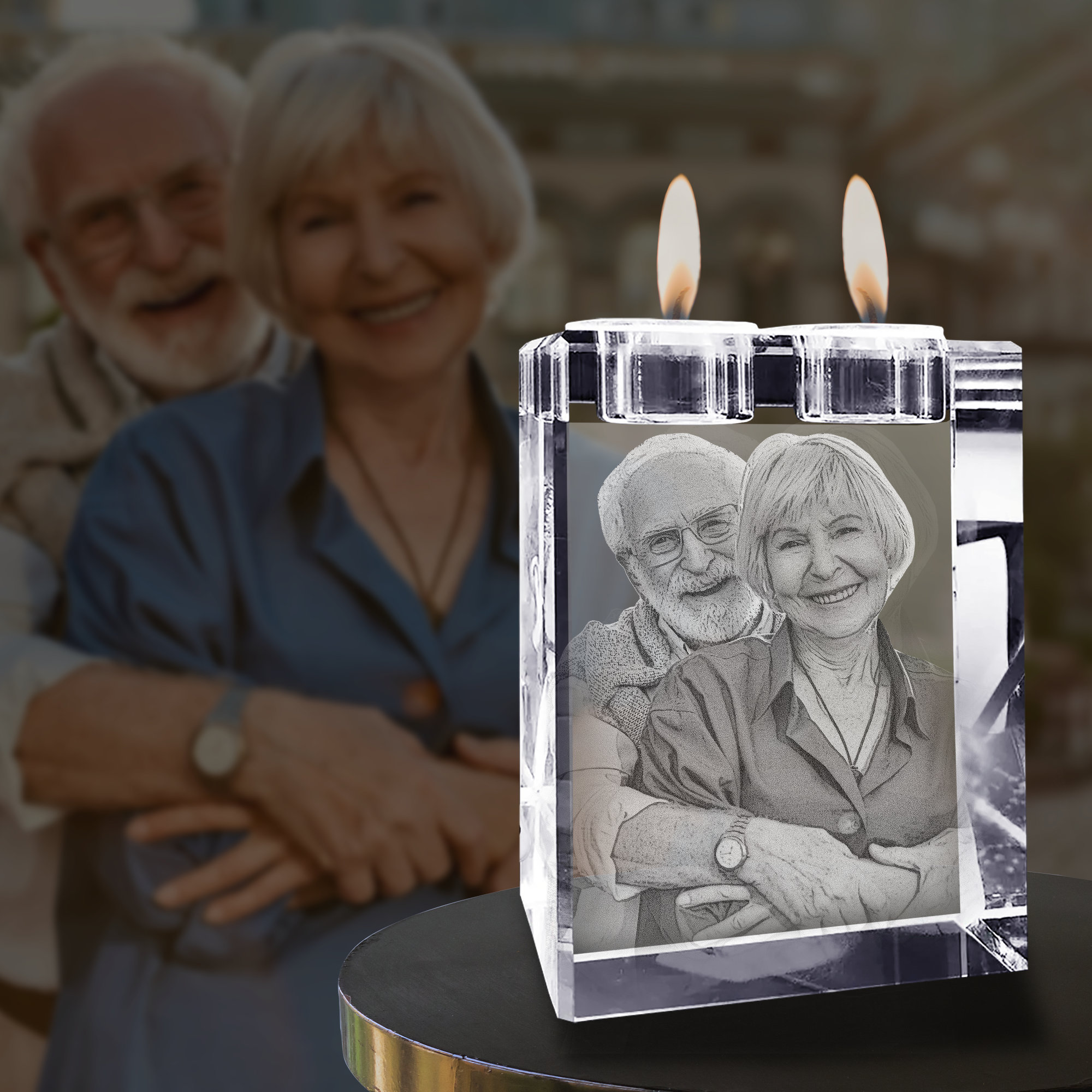 Custom Personalized 3D Laser Engraved Photo Picture, Christmas Candle ...