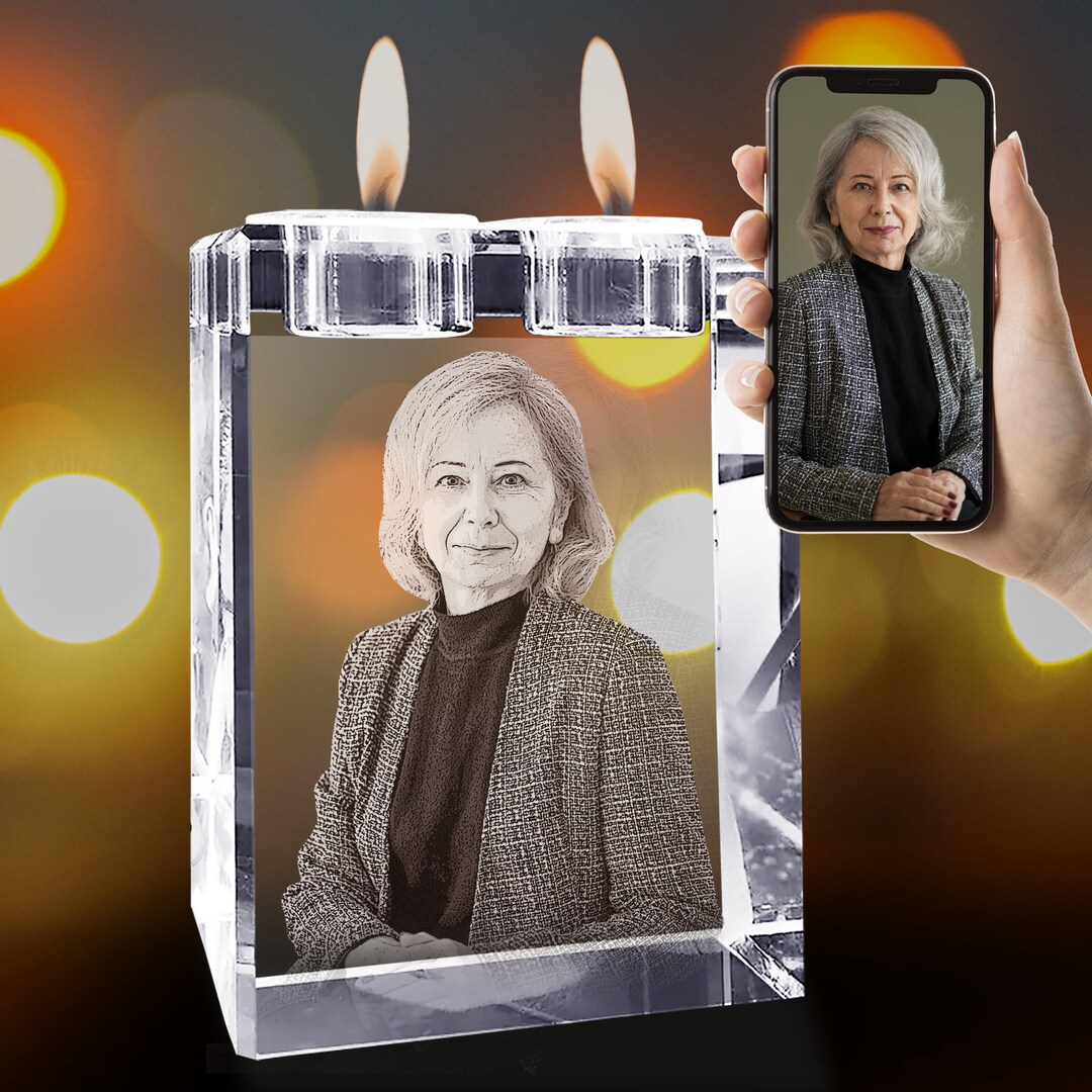 Custom Personalized 3D Laser Engraved Photo Picture, Christmas Candle ...