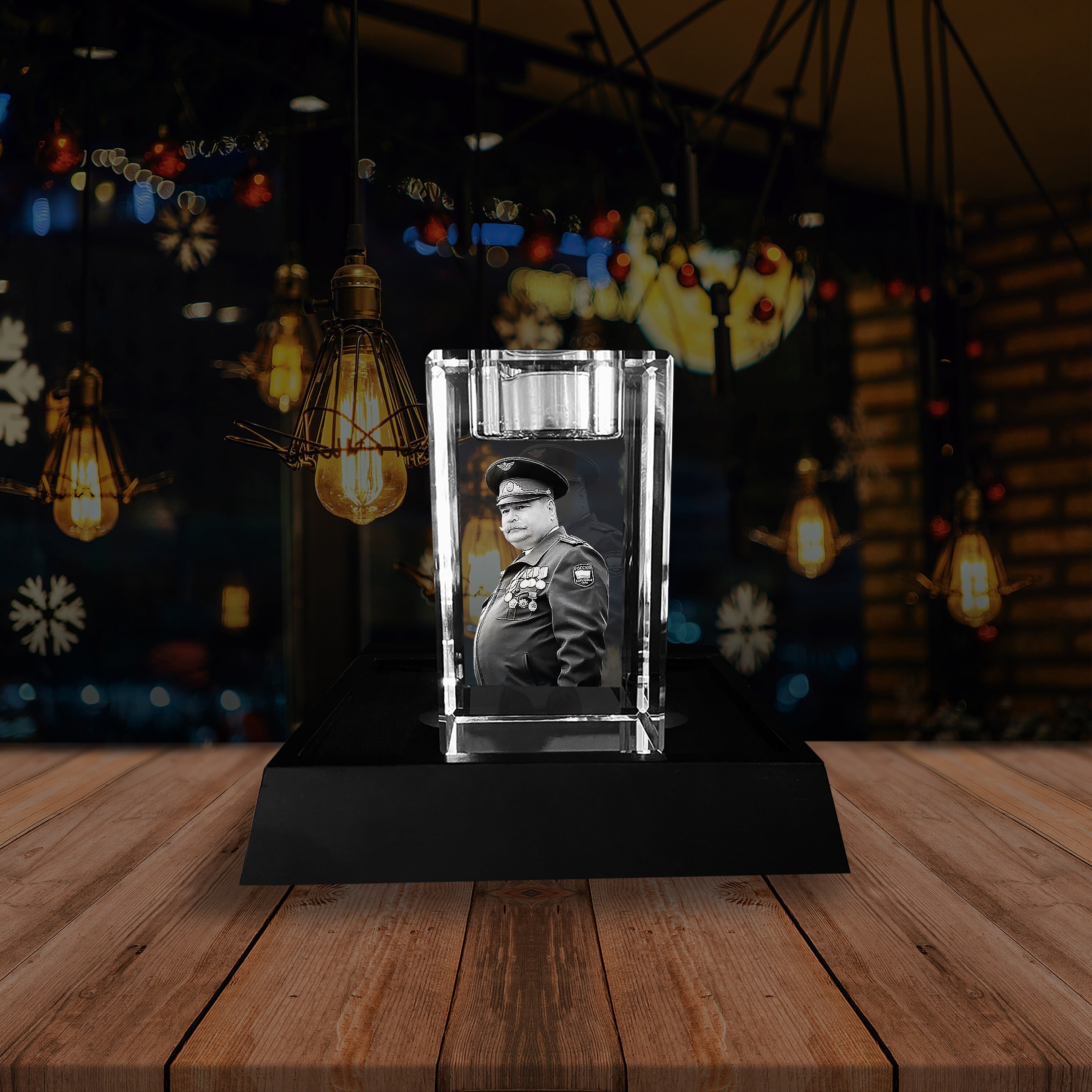 Custom Personalized 3D Laser Engraved Photo Picture, Christmas Candle ...