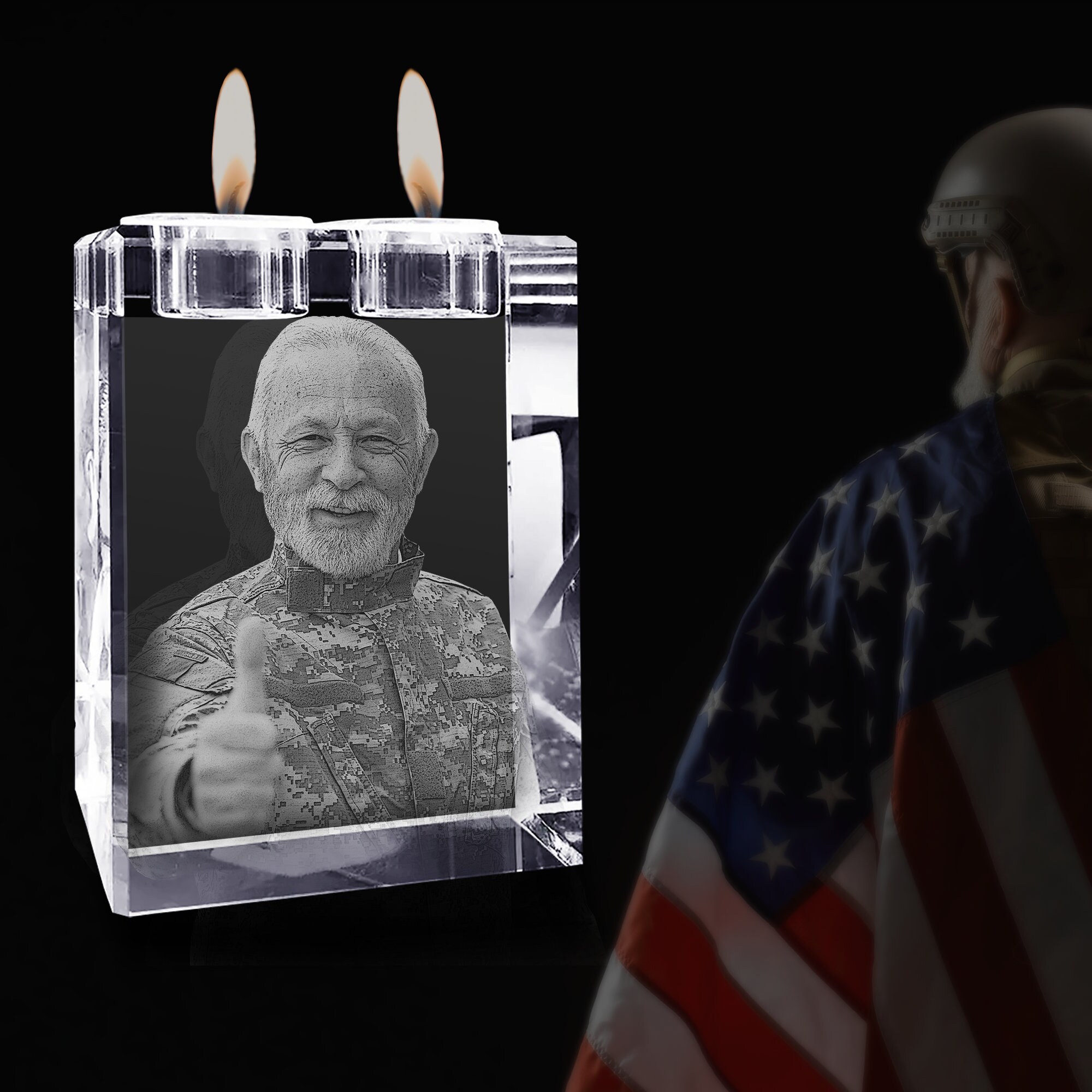 Custom Personalized 3D Laser Engraved Photo Picture, Christmas Candle ...