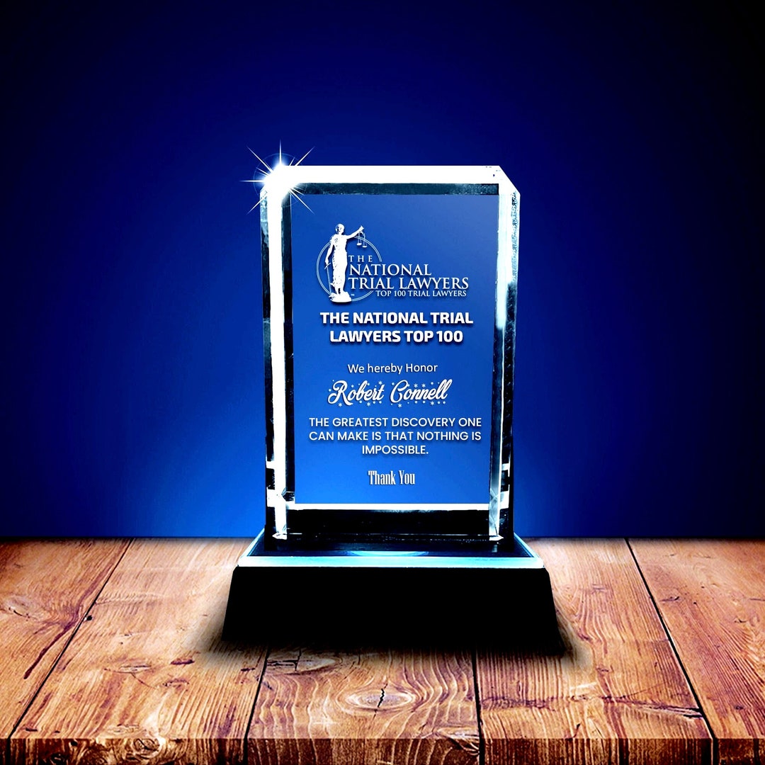 Custom 3D Laser Crystal Retirement Plaque: Personalized Employee ...