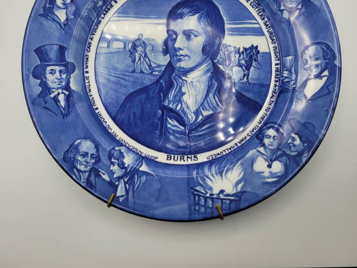 Royal Doultan Robert Burns Plate Antique 1910 Flow Blue | Etsy