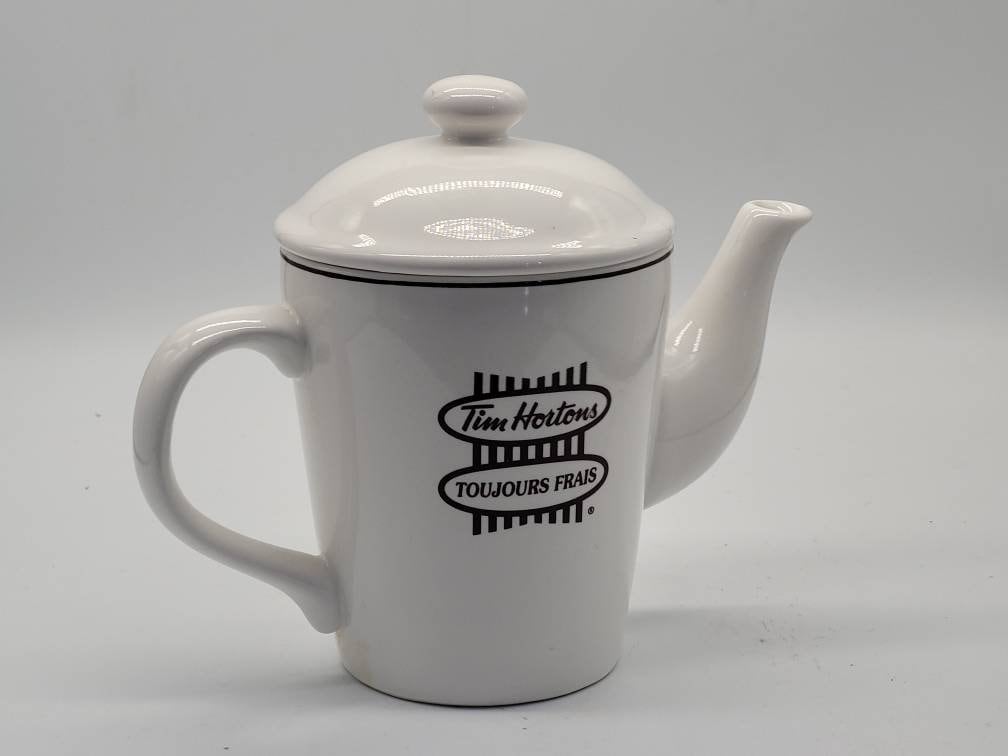 Vintage Tim Hortons Coffee Pot White Ceramic Teapot Original - Etsy