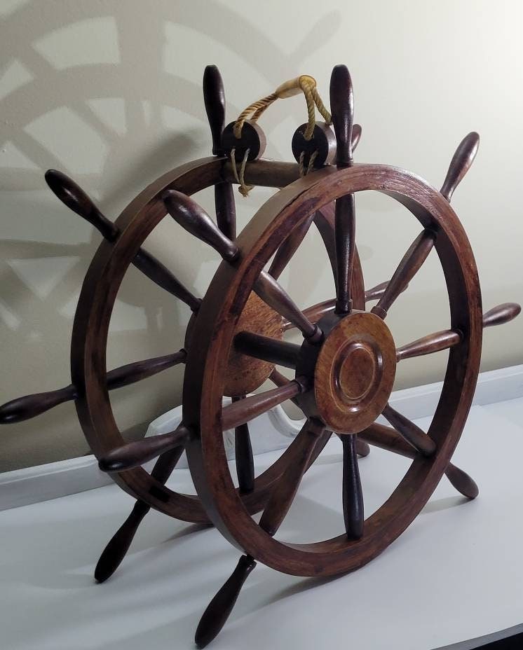 Wine Racks Wine & Beer Storage Brown Hardwood Antique Ships Wheel Wine ...