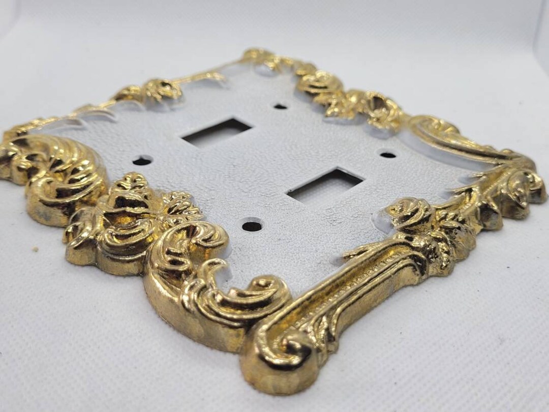 Vintage Ornate Metal Wall Plate Covers, Signed 1967 American Tack ...