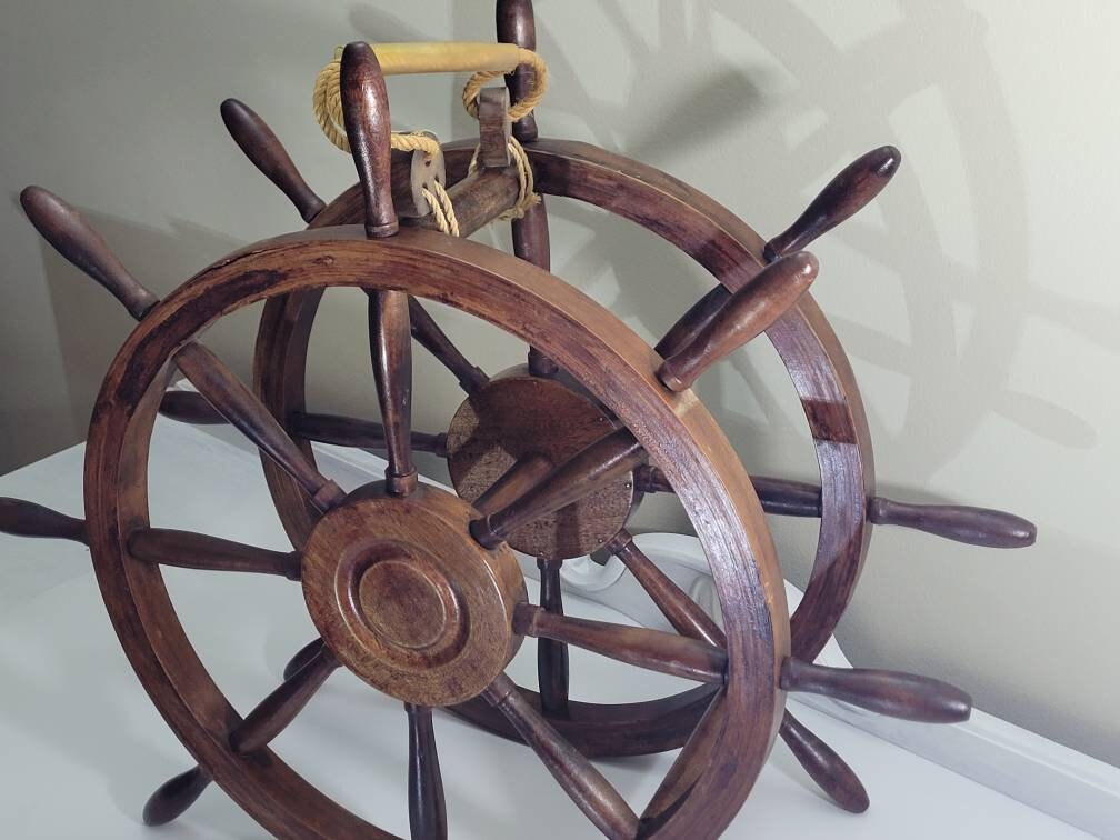 Wine Racks Wine & Beer Storage Brown Hardwood Antique Ships Wheel Wine ...