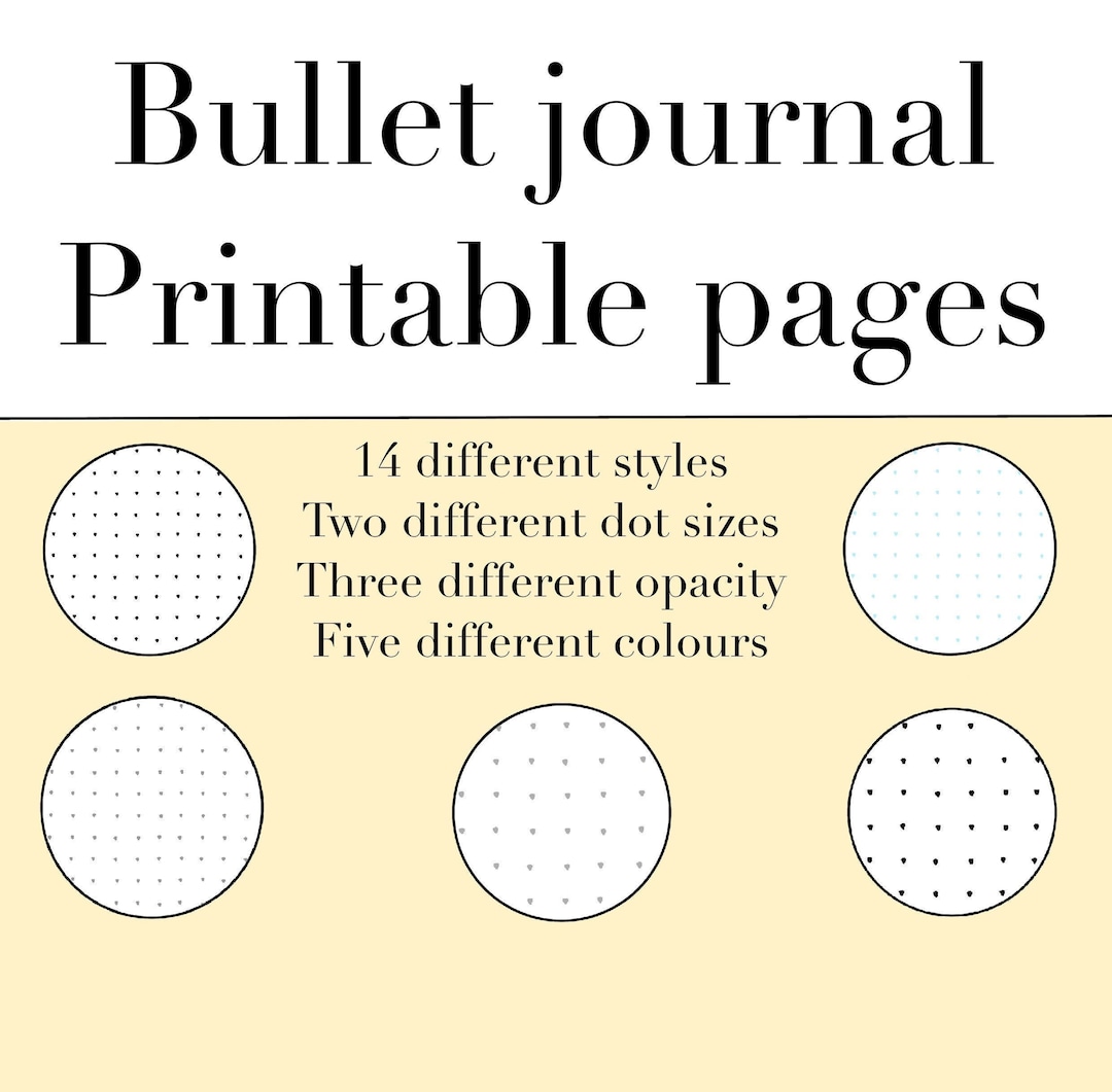 Bullet Journal Printable Pages - Etsy