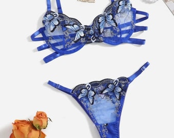 Blue Lace Lingerie | Etsy