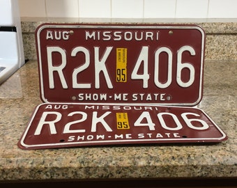 Maroon License Plate - Etsy