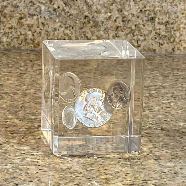 Coin Lucite Paperweights - Etsy