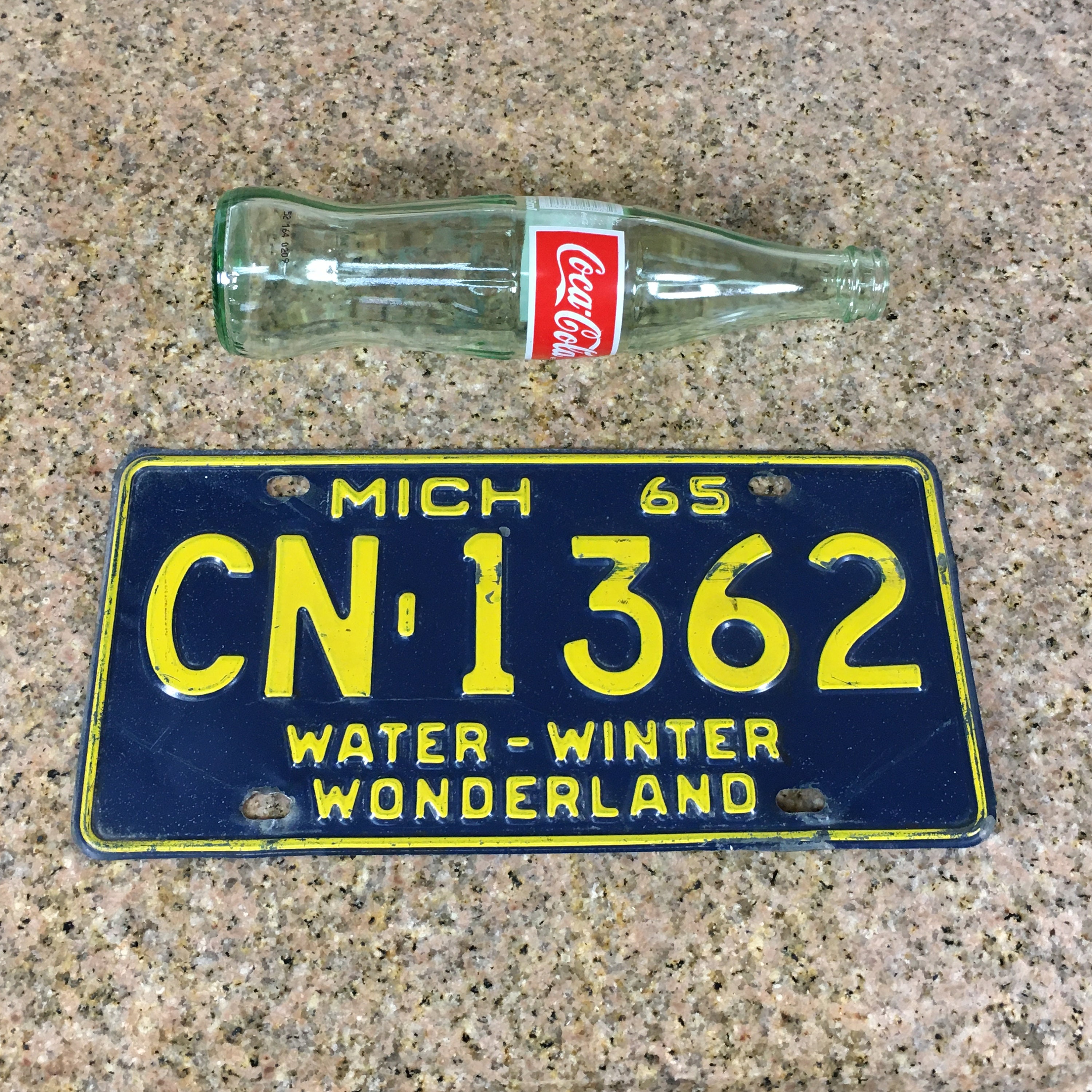 1960s MI Michigan License Plate: Water-winter Wonderland, Tag CN 1362 ...