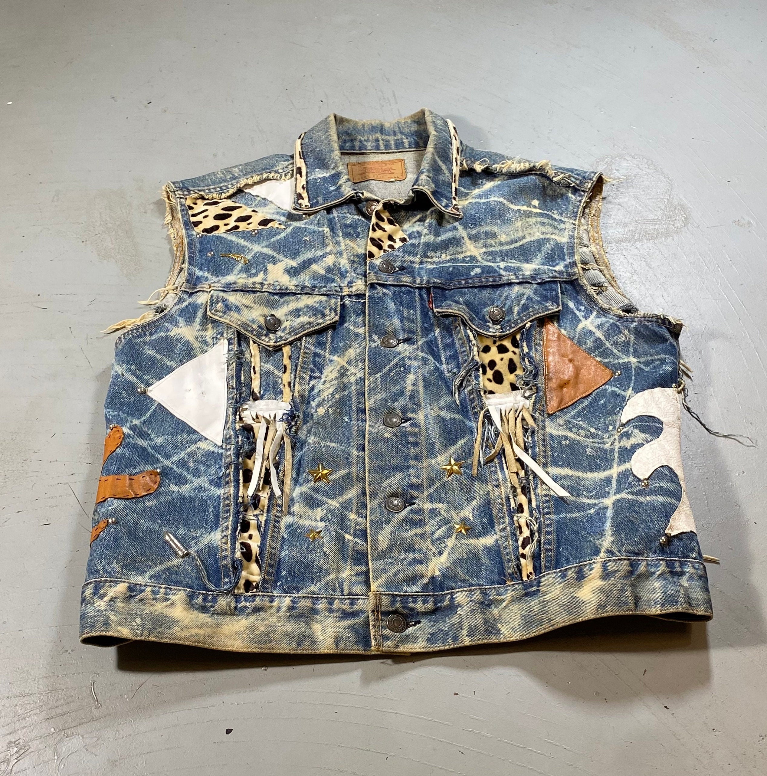 Custom Levi LEVIS Vintage Denim Vest Red Label / Made in USA / Battle ...