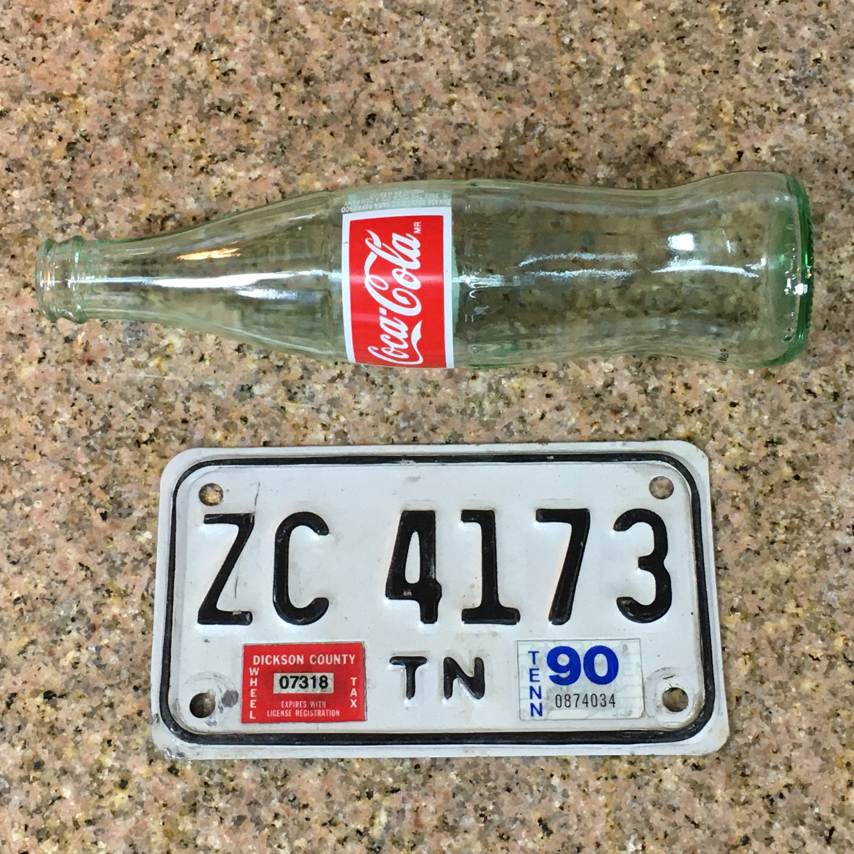 Motorcycle License Plate Embossed Metal 1990's Dickson County Tennessee ...