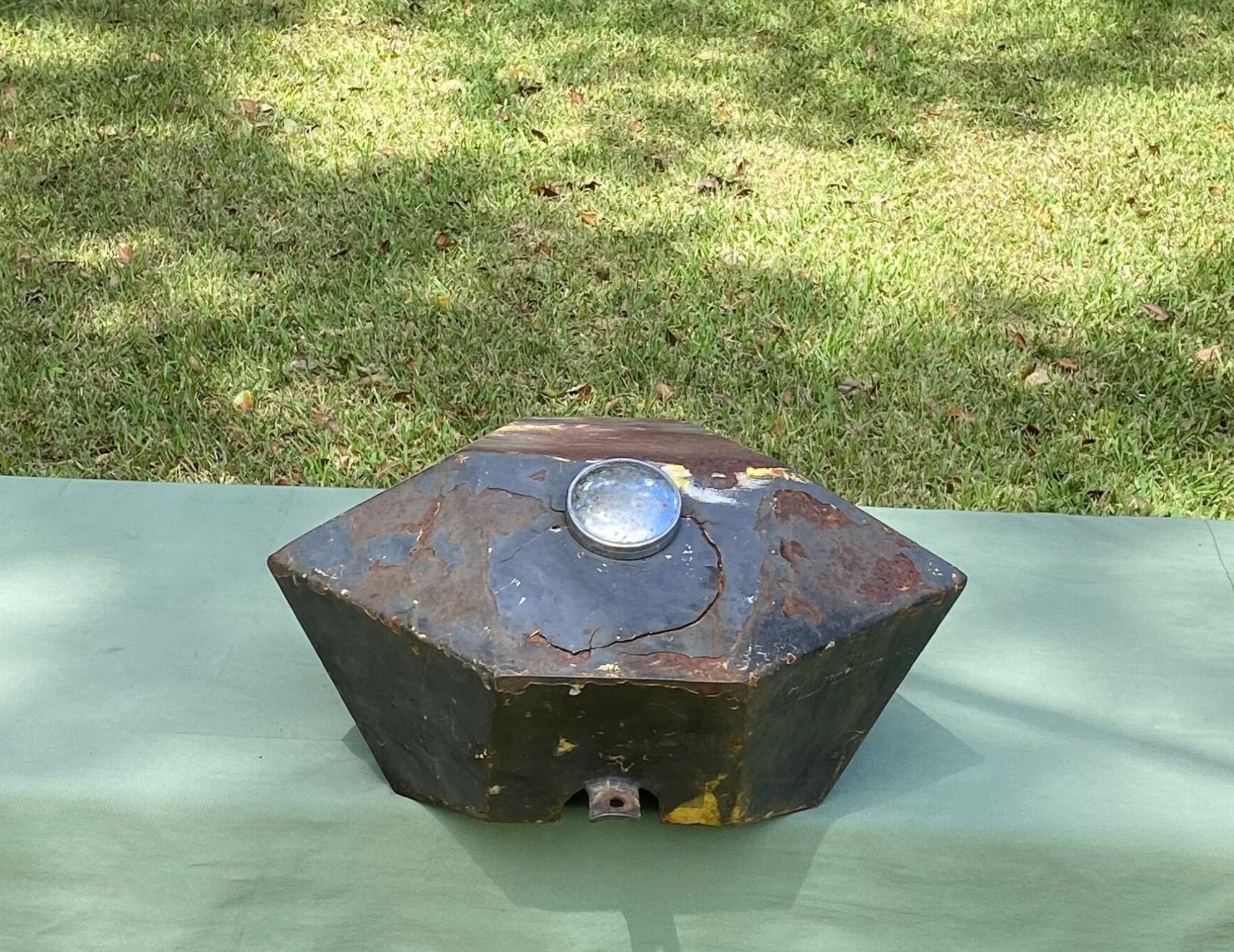 Vintage Prism Coffin Fuel Gas Tank: Custom Chopper Motorcycle Display ...