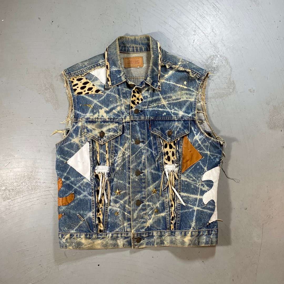 Custom Levi LEVIS Vintage Denim Vest Red Label / Made in USA / Battle ...