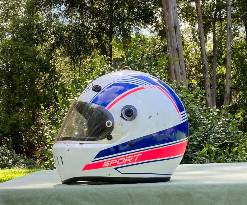 Vintage 1990s BELL Racing Helmet: White, Blue & Pink - Size 7 1/2 - Etsy