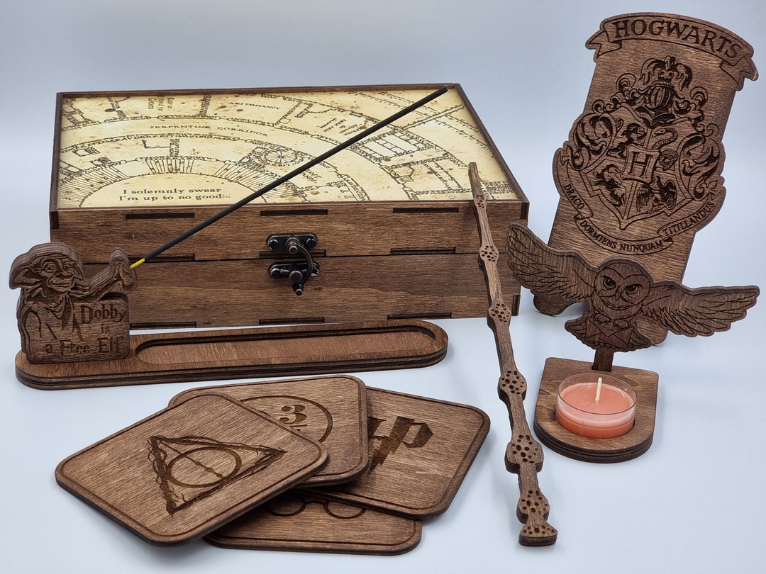 Personalized Wizard Gift Set Magical Light Footprint Map Coaster ...