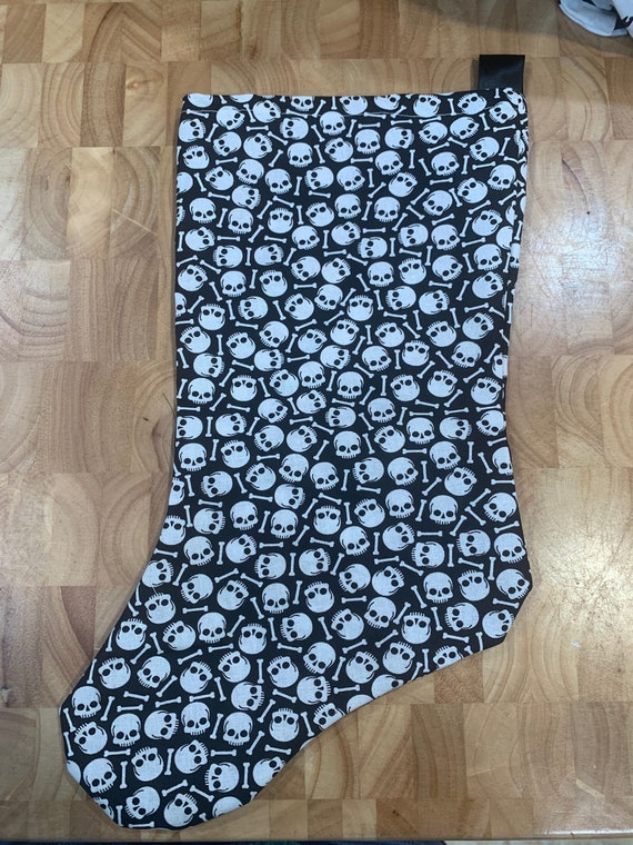 Skull and Bones Christmas Stocking - Etsy