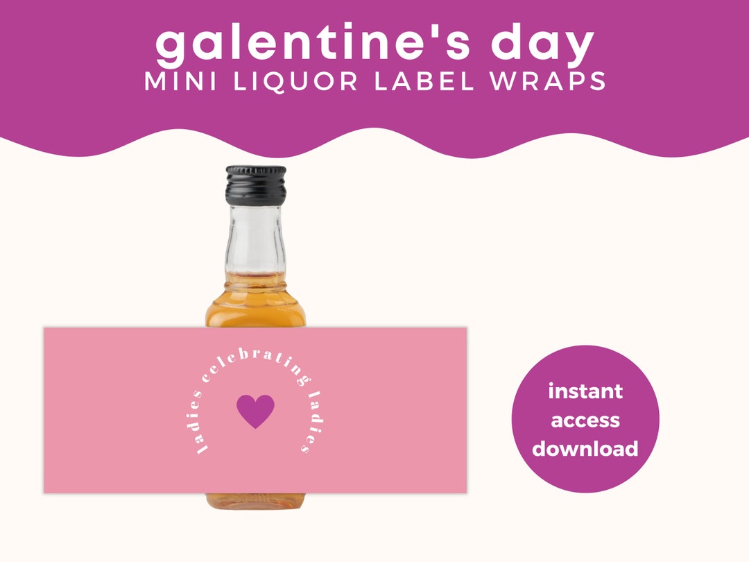 Mini Liquor Label Digital Download for Galentine's Day Gift Printable ...