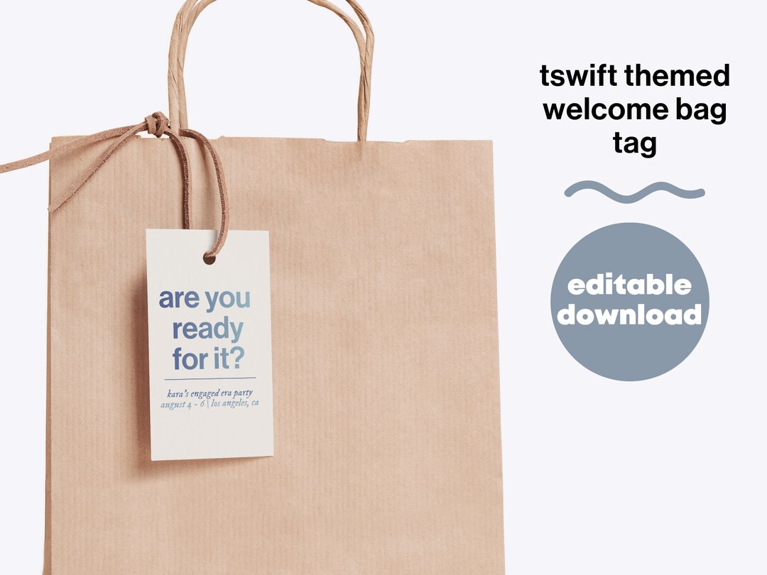 T Swift Party Welcome Bag Tag Swiftie Party Guest Favors for - Etsy