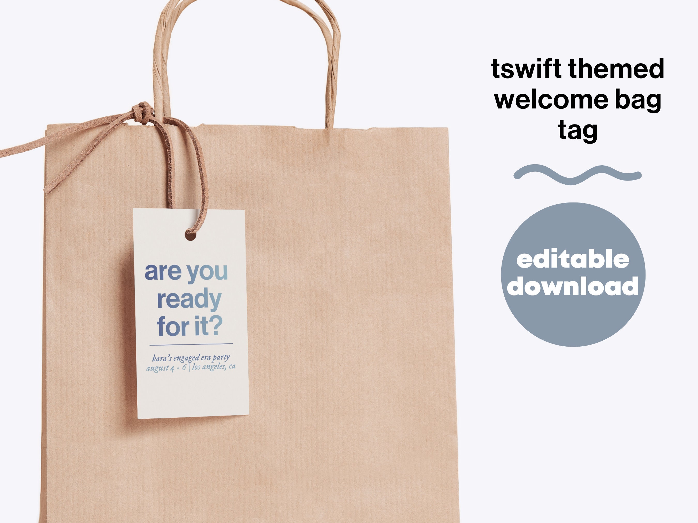 T Swift Party Welcome Bag Tag Swiftie Party Guest Favors for - Etsy