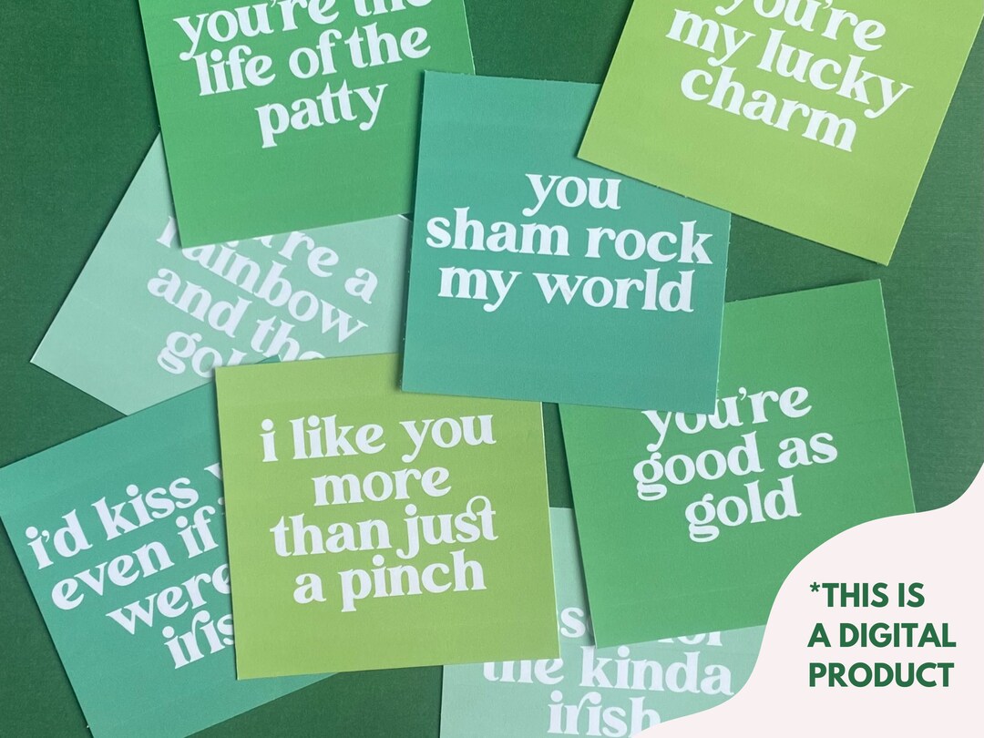St. Patrick's Day Printable Compliment Card Pack | Gift for St. Patrick ...