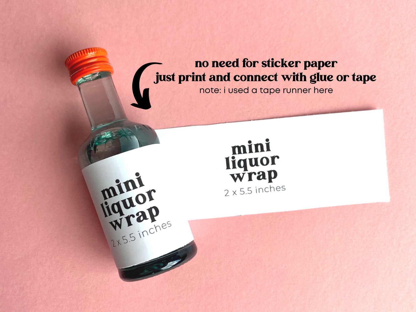 Modern Colorful Mini Liquor Label Wrap for Bachelorette or - Etsy