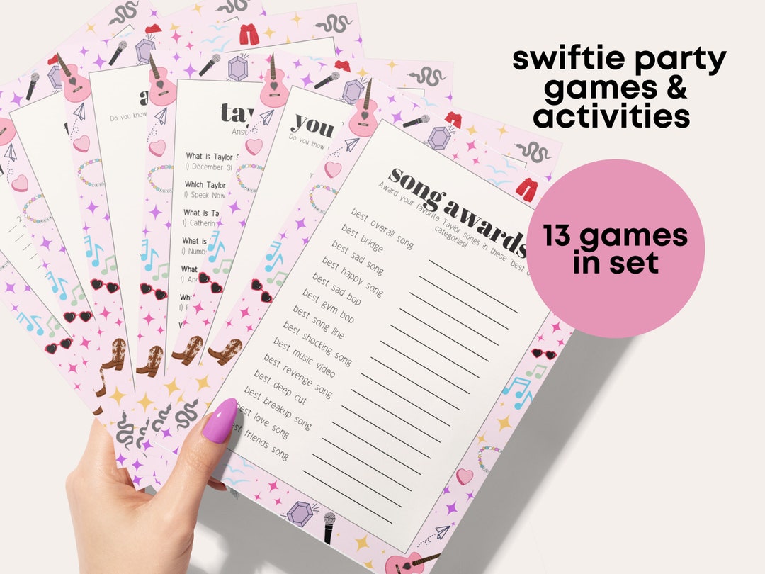 Swiftie Party Games Bundle Printable Taylor Games and Activities for ...