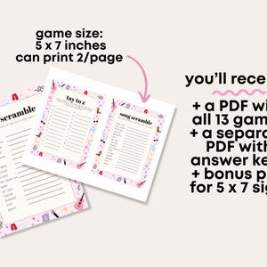 Swiftie Party Games Bundle | Printable Taylor Games and Activities for ...