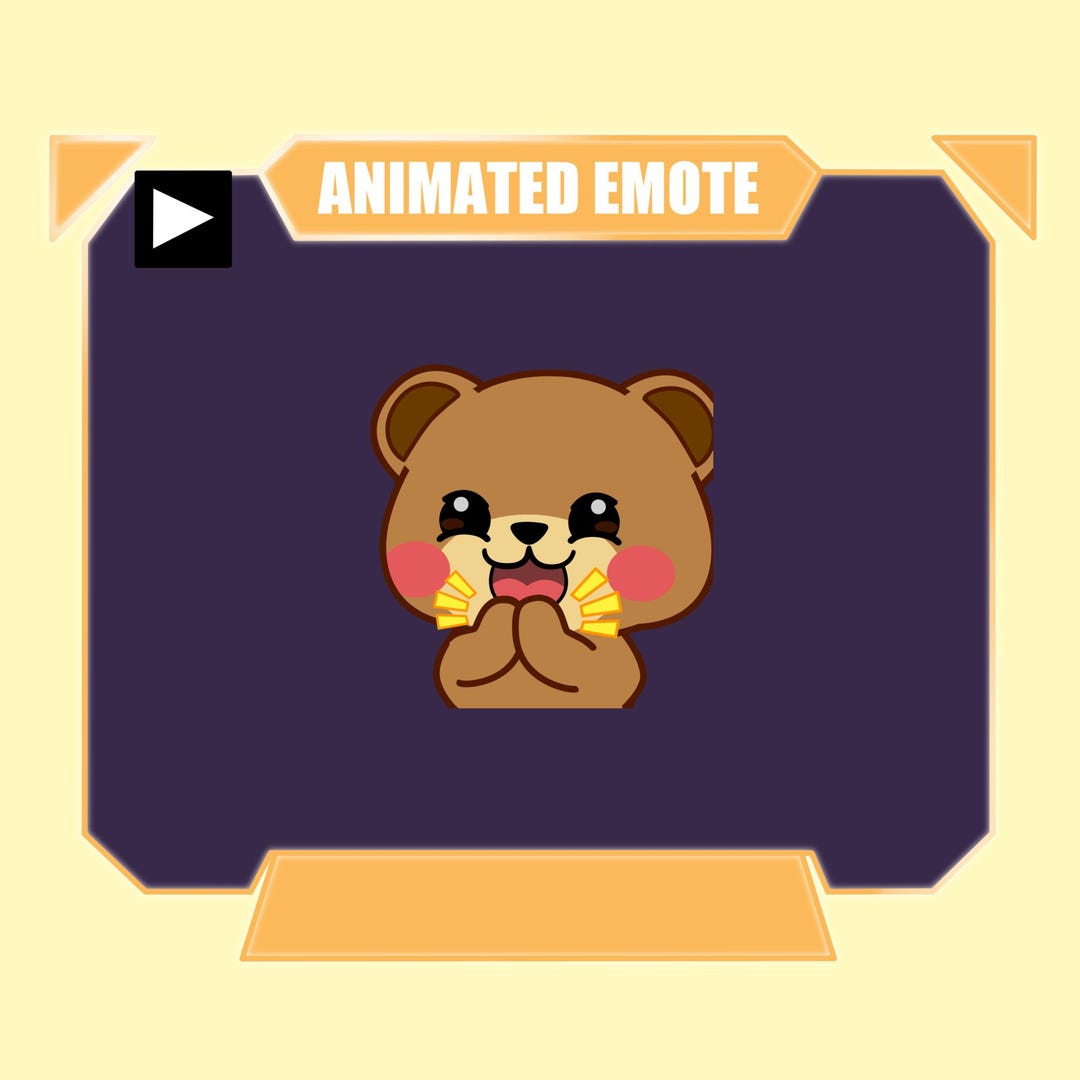ANIMATED Cute Bear Clapping Emote for Twitch Kick Discord Youtube ...