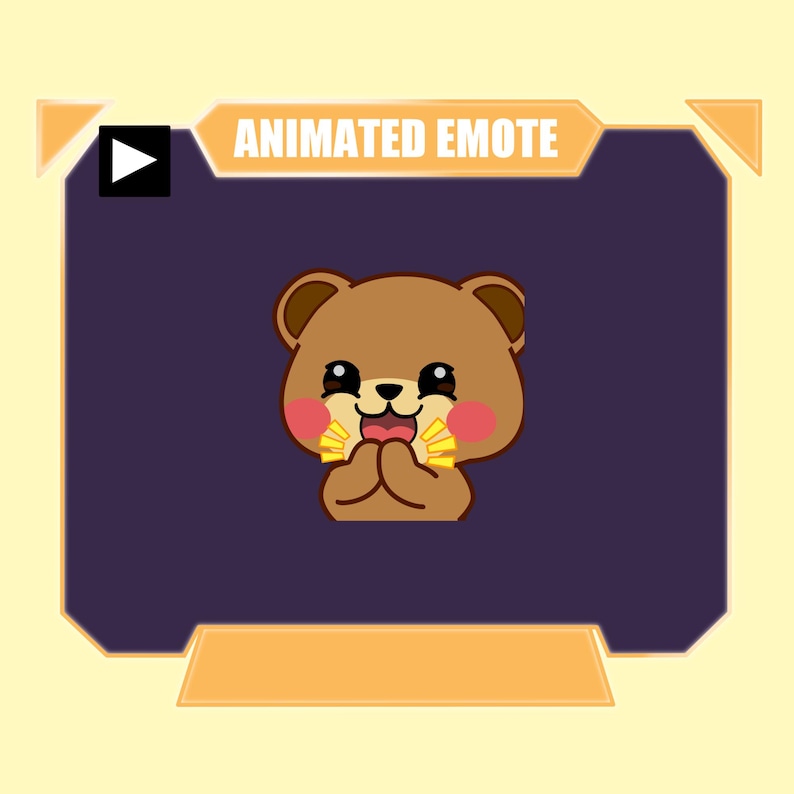 ANIMATED Cute Bear Clapping Emote for Twitch Kick Discord Youtube ...