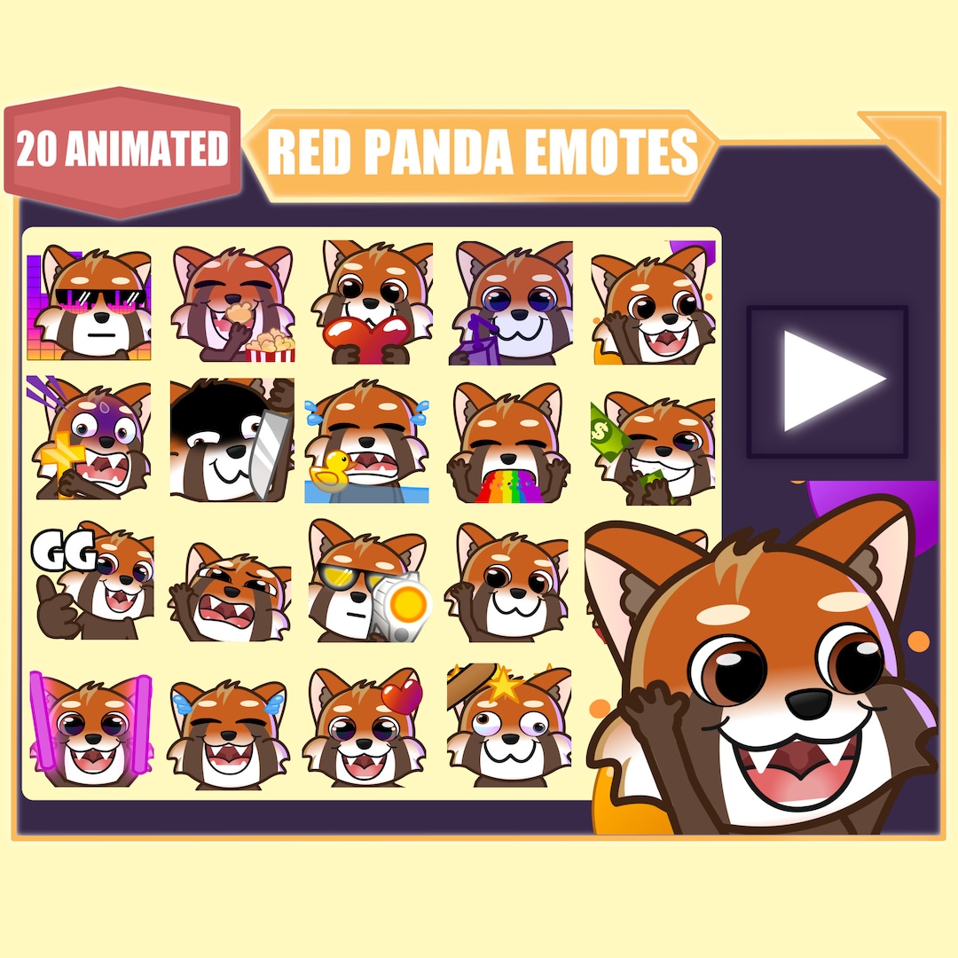 ANIMATED Red Panda Emote Bundle for Twitch | Youtube Emotes | Discord ...