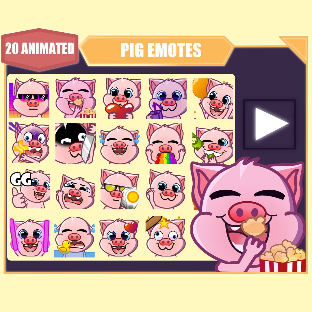 ANIMATED Pig Emote Bundle for Twitch Youtube Emotes Discord Emotes ...