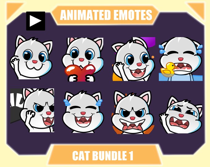 Cute Cat Emotes for Twitch | Youtube | Discord | Kawaii | Stream ...